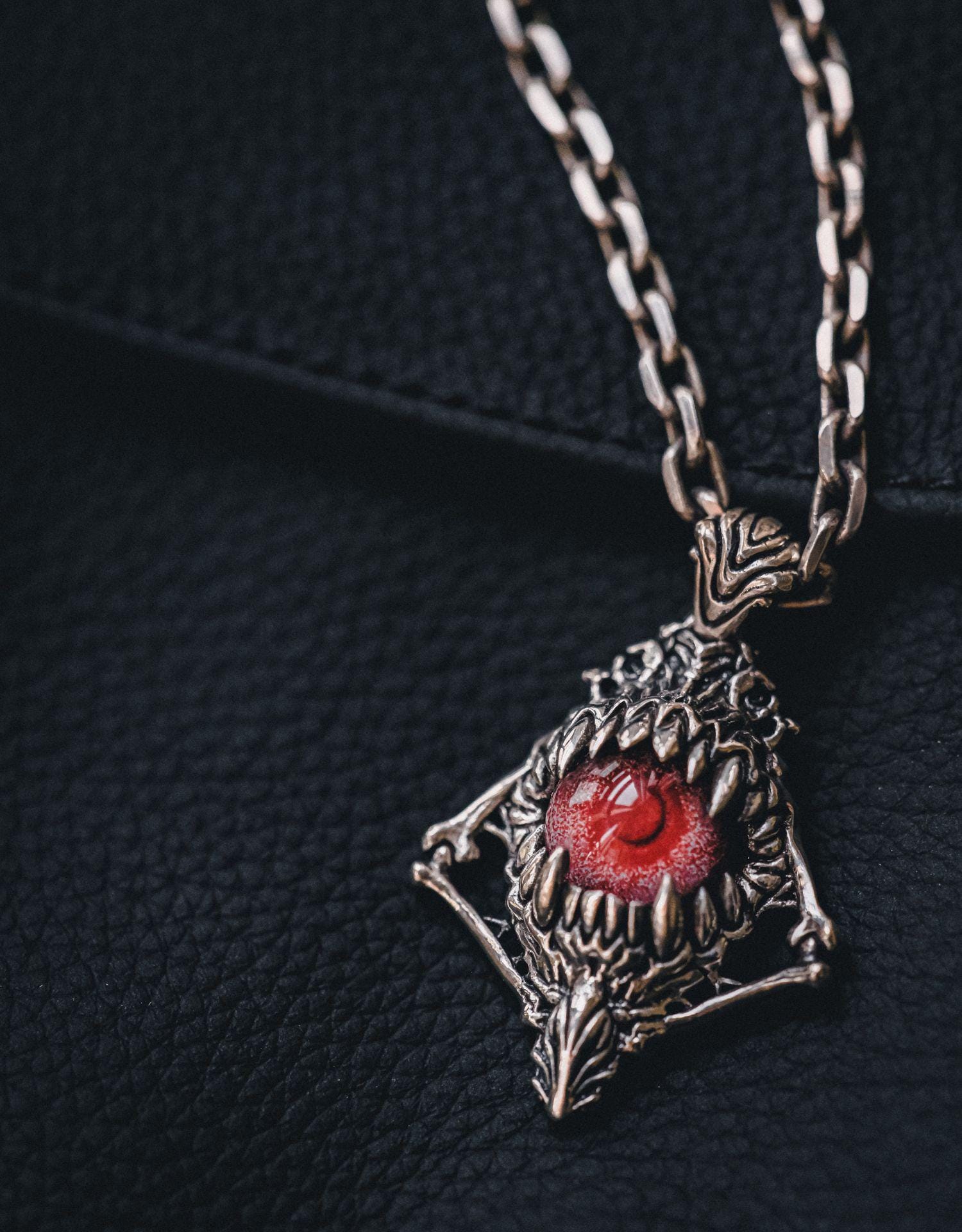 S925 Silver "evil Source" Demon Eye Pendant, Handmade Gothic Jewelry ...