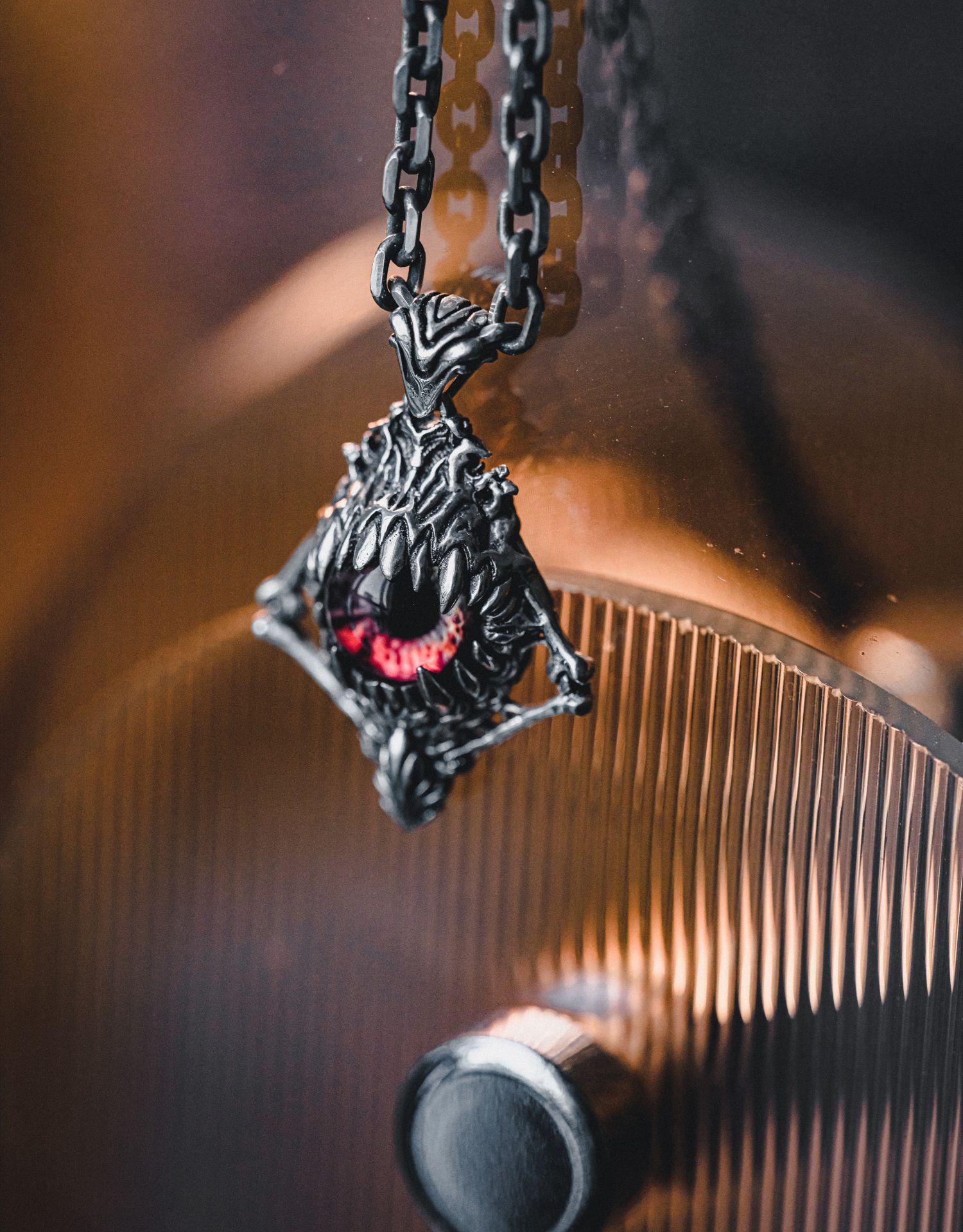 S925 Silver "evil Source" Demon Eye Pendant, Handmade Gothic Jewelry ...