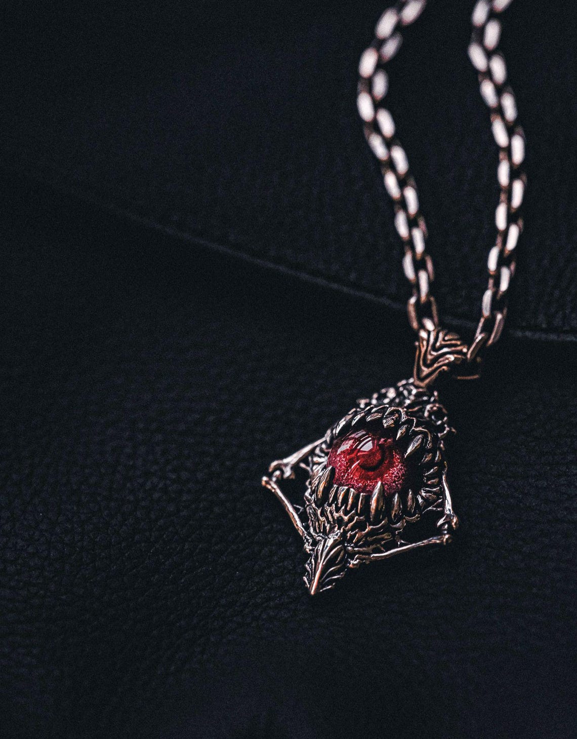 S925 Silver "evil Source" Demon Eye Pendant, Handmade Gothic Jewelry ...