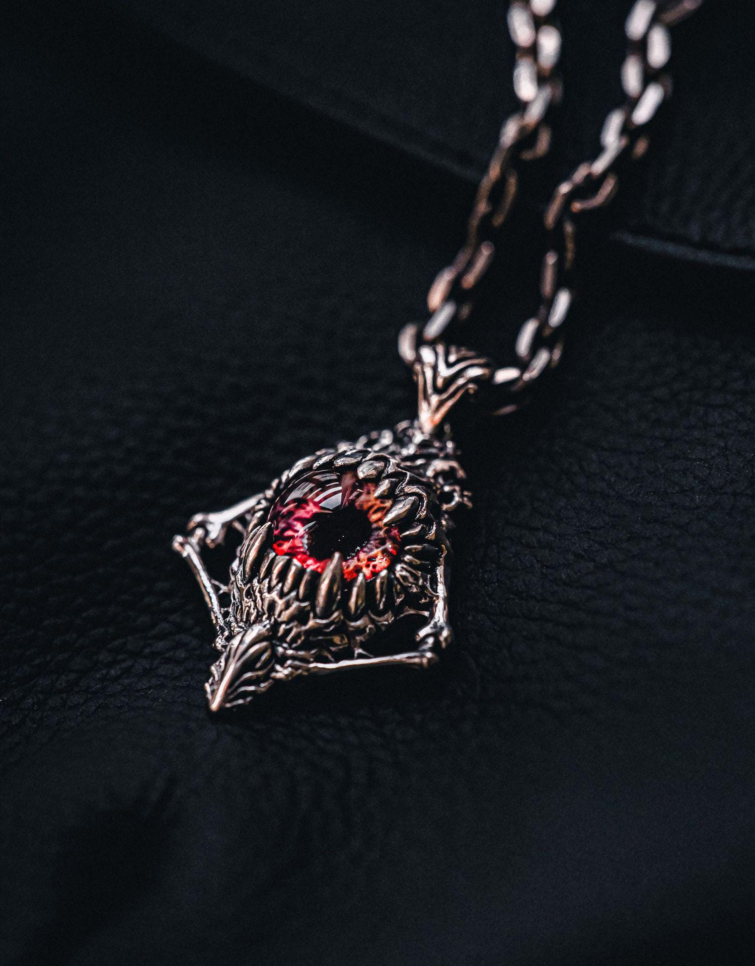 S925 Silver "evil Source" Demon Eye Pendant, Handmade Gothic Jewelry ...