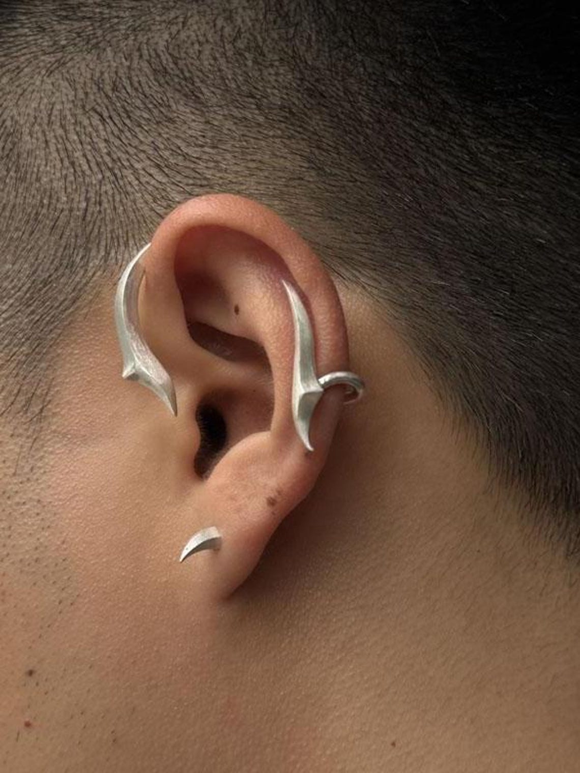 Cyberpunk Claw Ear Cuff, Futuristic S925 Silver Ear Wrap, Non-pierced ...