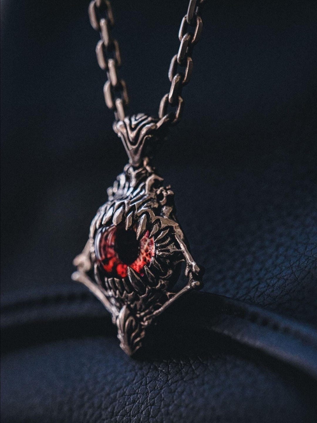 S925 Silver "evil Source" Demon Eye Pendant, Handmade Gothic Jewelry ...