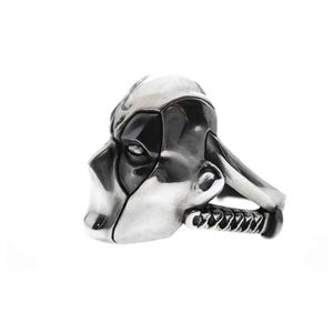 S925 Silver Deadpool Mask Ring, Superhero Mens Jewelry, Samurai Sword ...