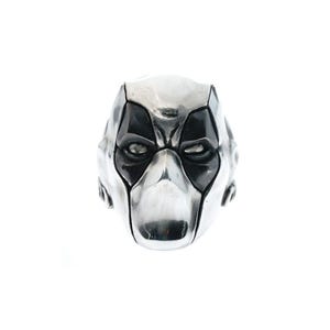 S925 Silver Deadpool Mask Ring, Superhero Mens Jewelry, Samurai Sword ...