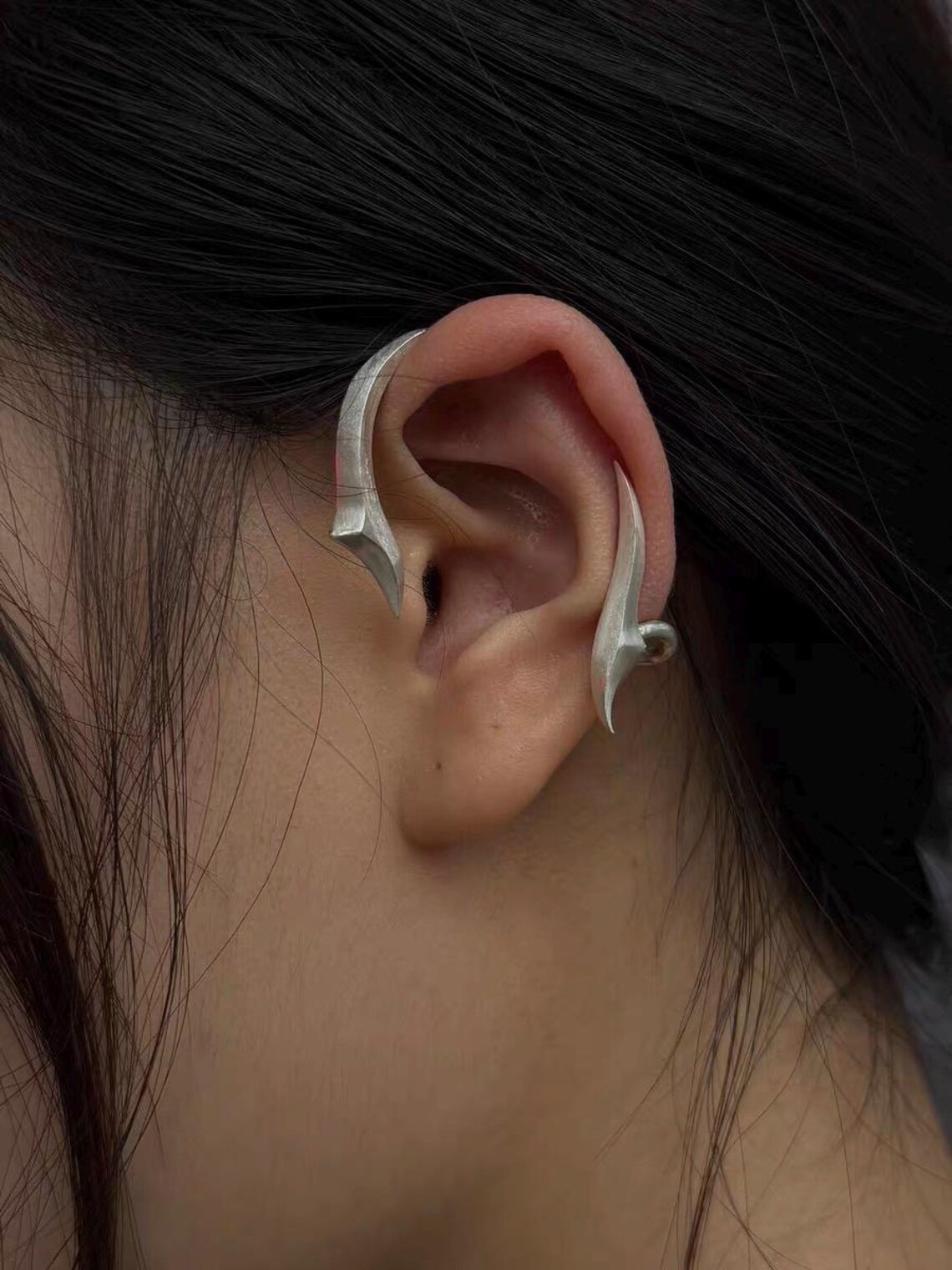Cyberpunk Claw Ear Cuff, Futuristic S925 Silver Ear Wrap, Non-pierced ...