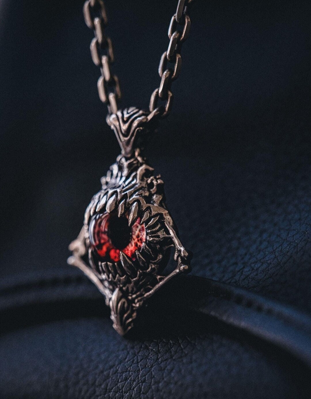 S925 Silver "evil Source" Demon Eye Pendant, Handmade Gothic Jewelry ...