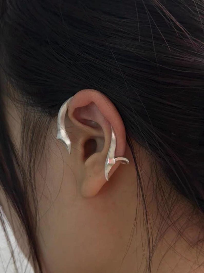 Cyberpunk Claw Ear Cuff, Futuristic S925 Silver Ear Wrap, Non-pierced ...
