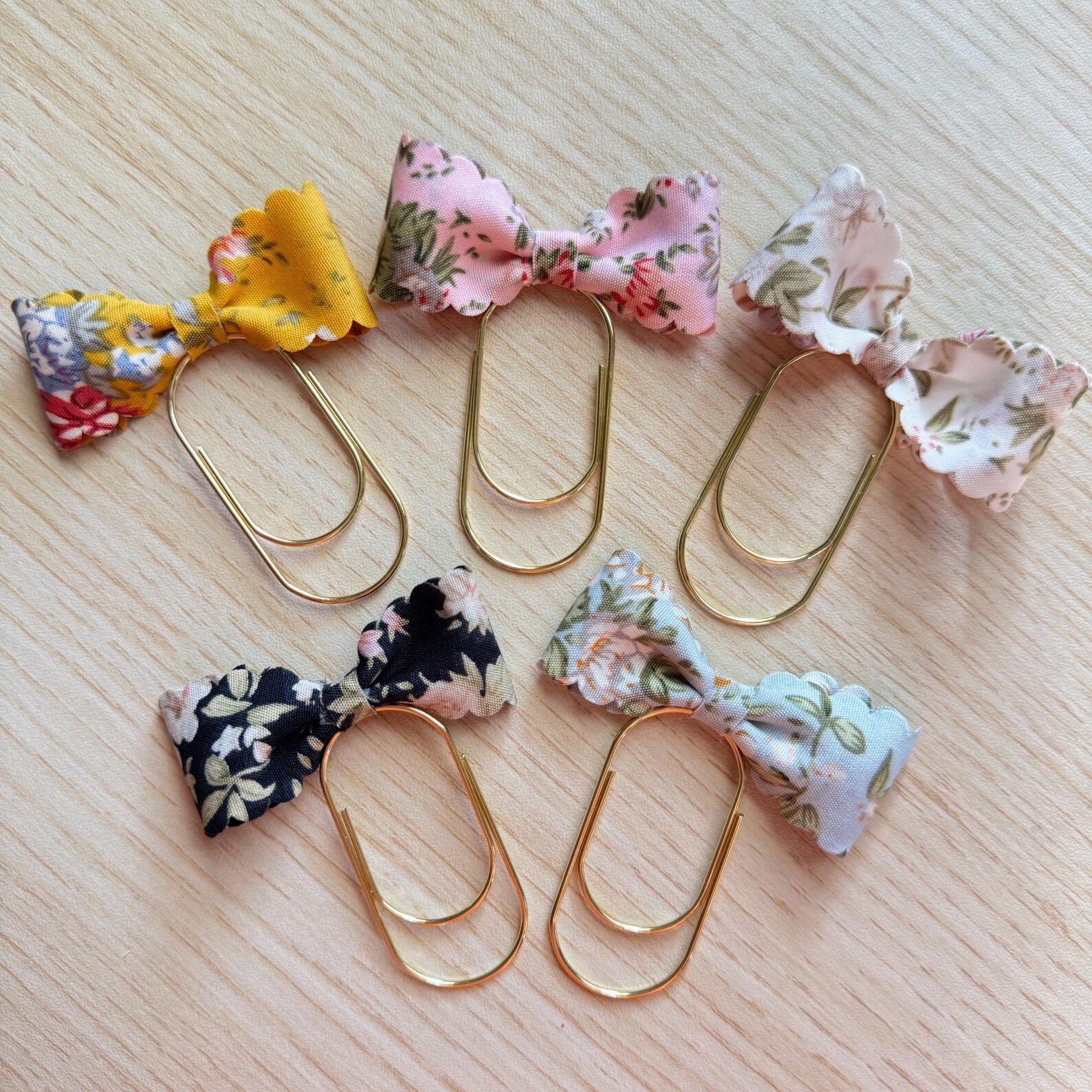 Chunky Jumbo Gold Paperclip | Flower Fabric Bow | Bible Book and ...