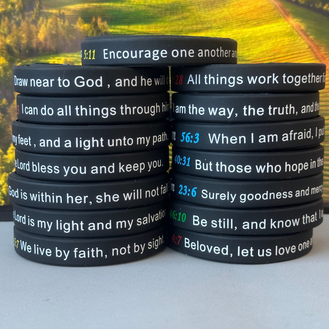 Bible Verse Reminder Bracelets | Engrave or Personalize | Faith ...