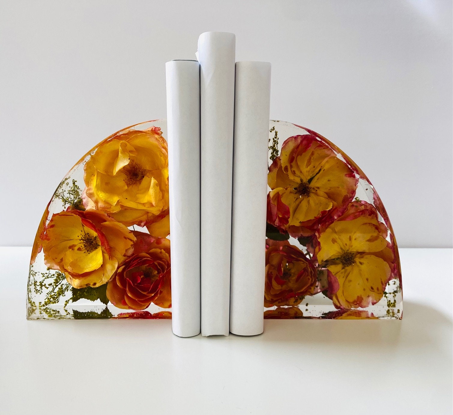 Floral Bookends 7 Inch - Flower Preservation - Etsy