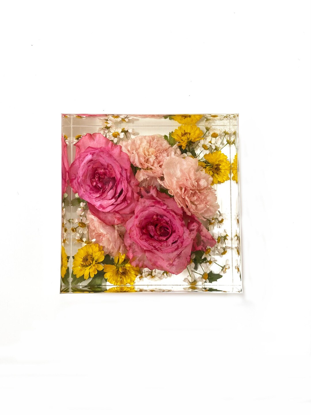 Custom Square Floral Block 6x6 - Flower Preservation - Etsy