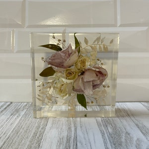 Custom Square Floral Block 4x4 - Flower Preservation - Etsy