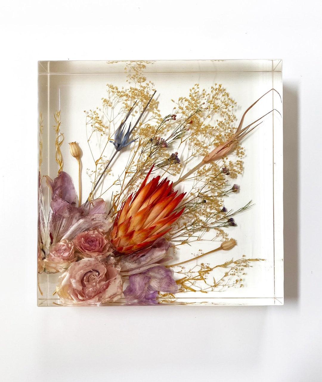 Custom Square Floral Block 10x10 - Flower Preservation - Etsy