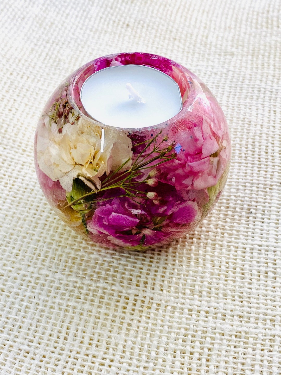 Custom Floral Tea Lights - Flower Preservation - Etsy