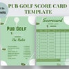 Pub Golf Scorecard Crawl Pub Golf Bachelor Party Games Pub Golf Bar ...