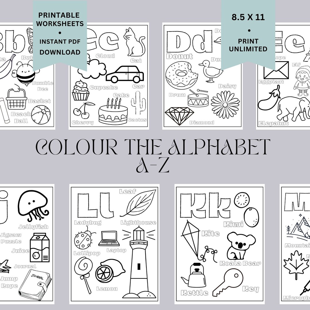 Alphabet Coloring Book Teacher Colouring Sheet Kid Color for Preschool ...