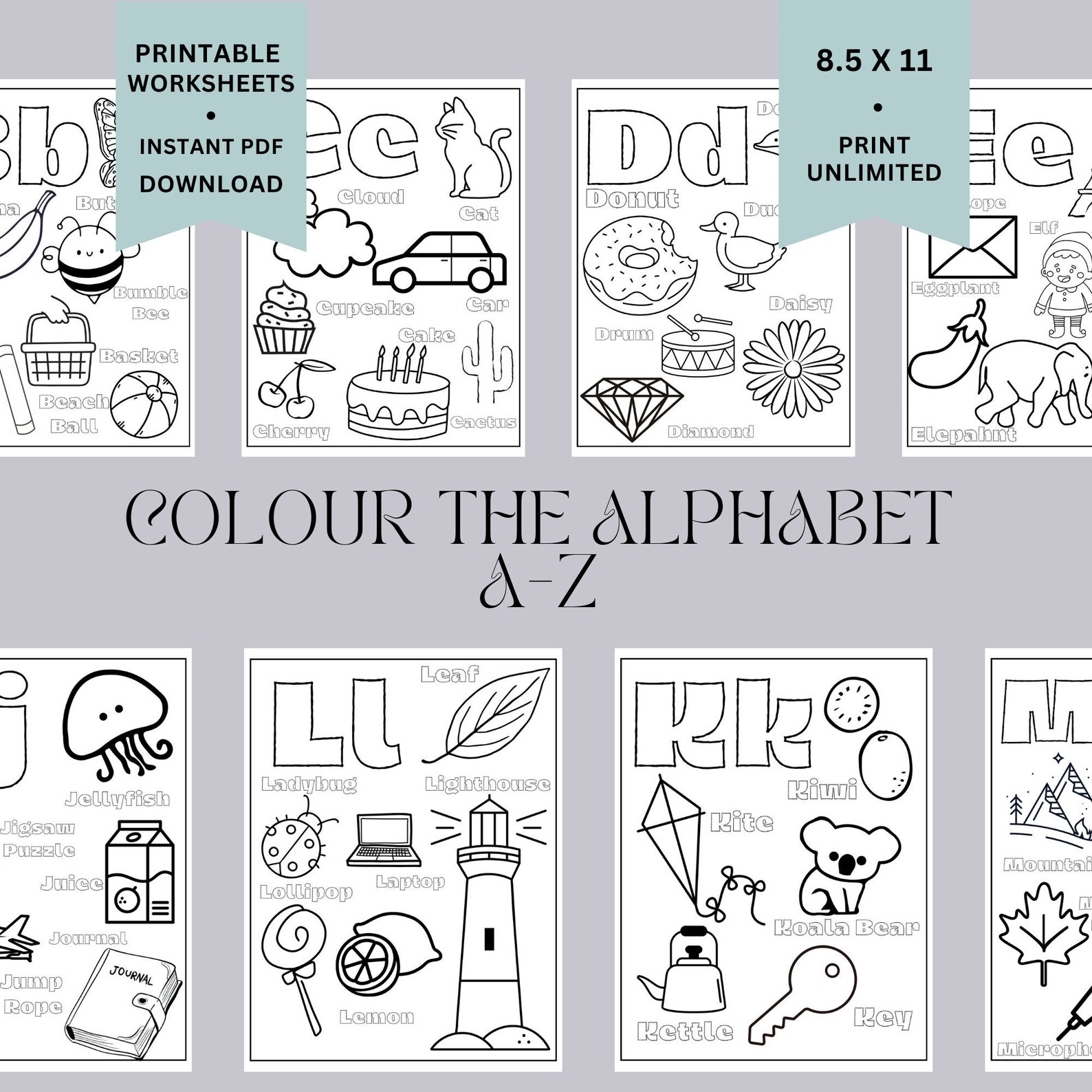 Alphabet Coloring Book Teacher Colouring Sheet Kid Color for Preschool ...