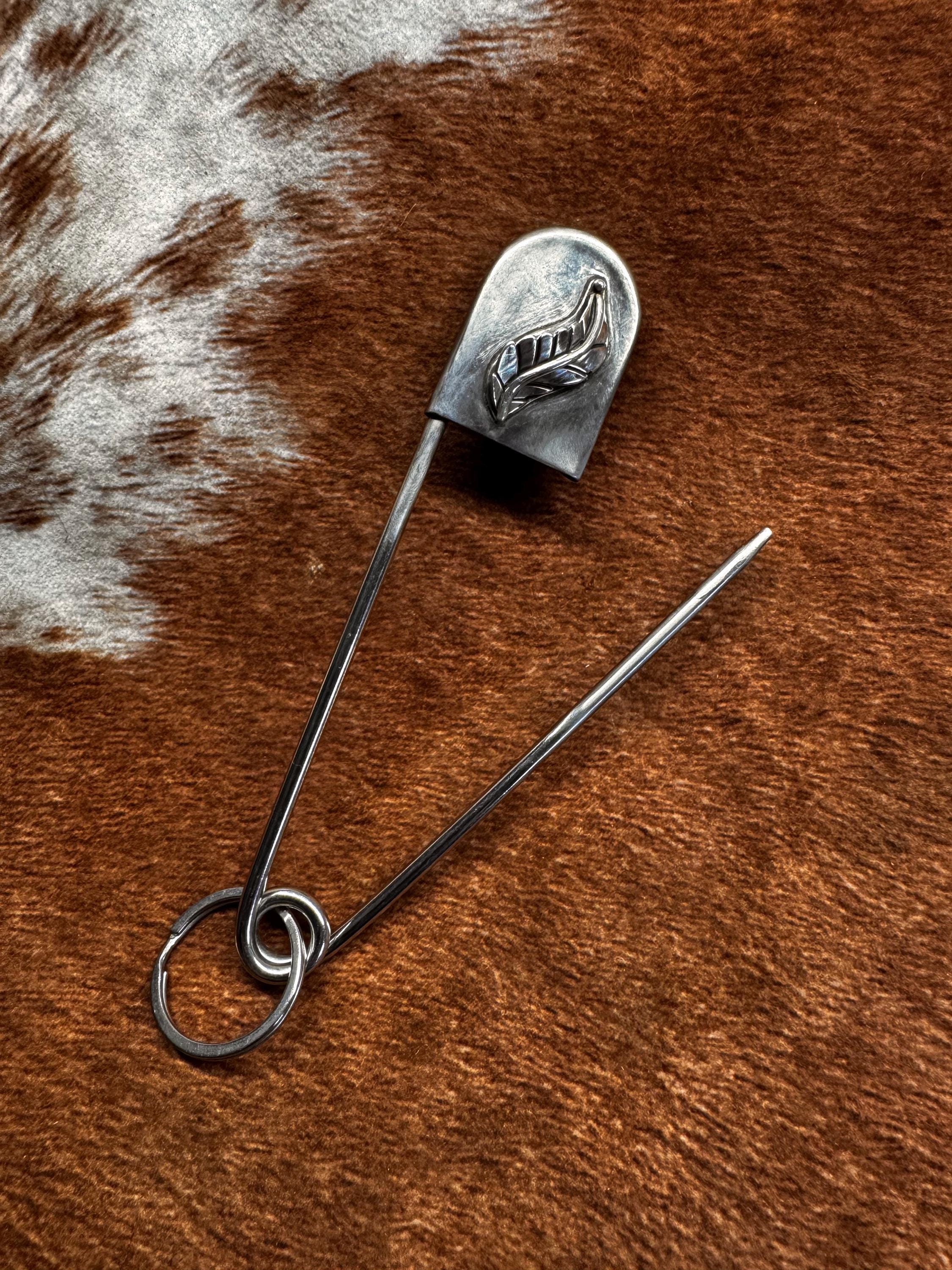 Jumbo Pin Key Chain: Stone & Sterling Silver - Etsy