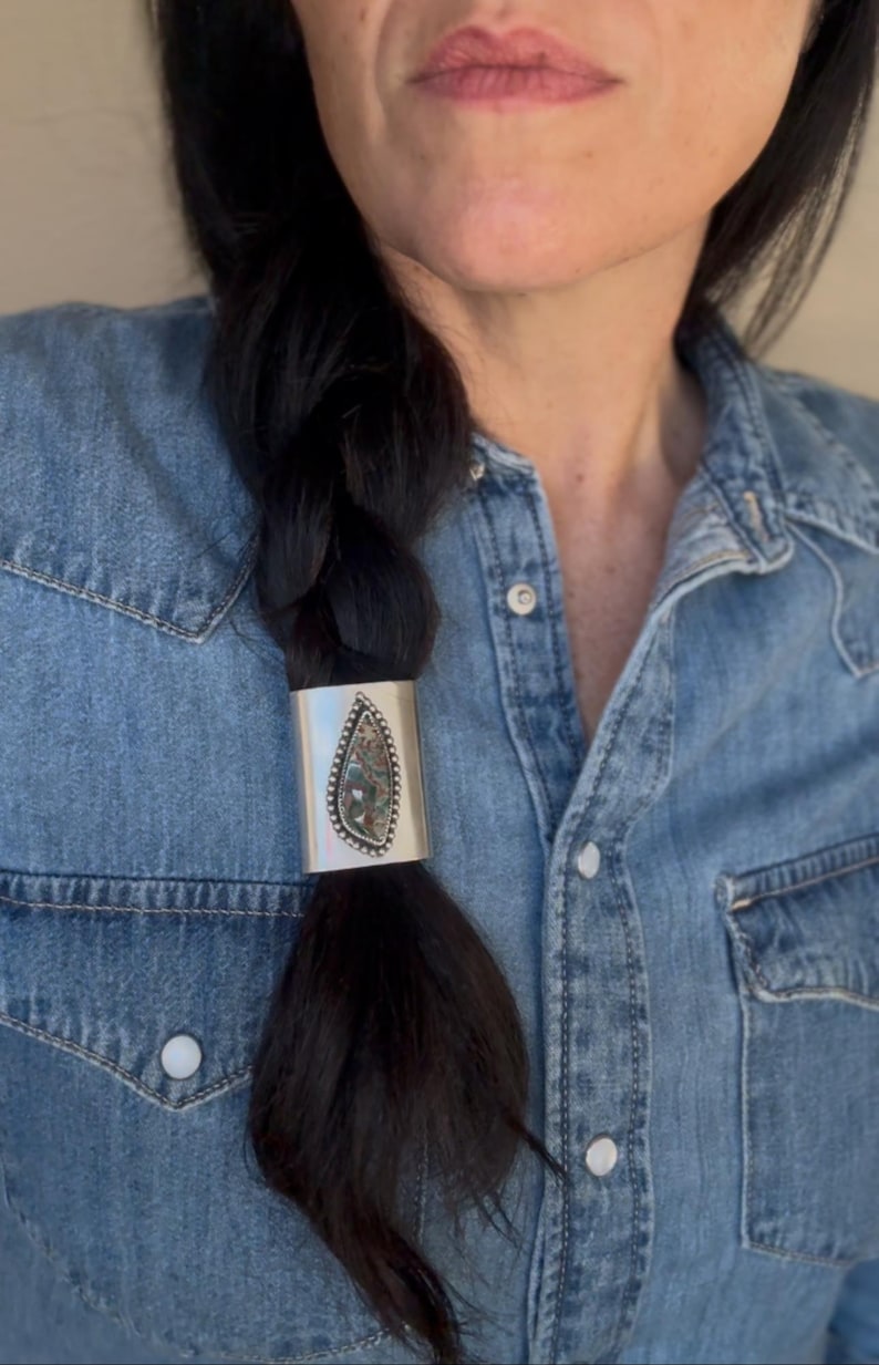 Hair Cuff: Sterling Silver + Turquoise - Etsy