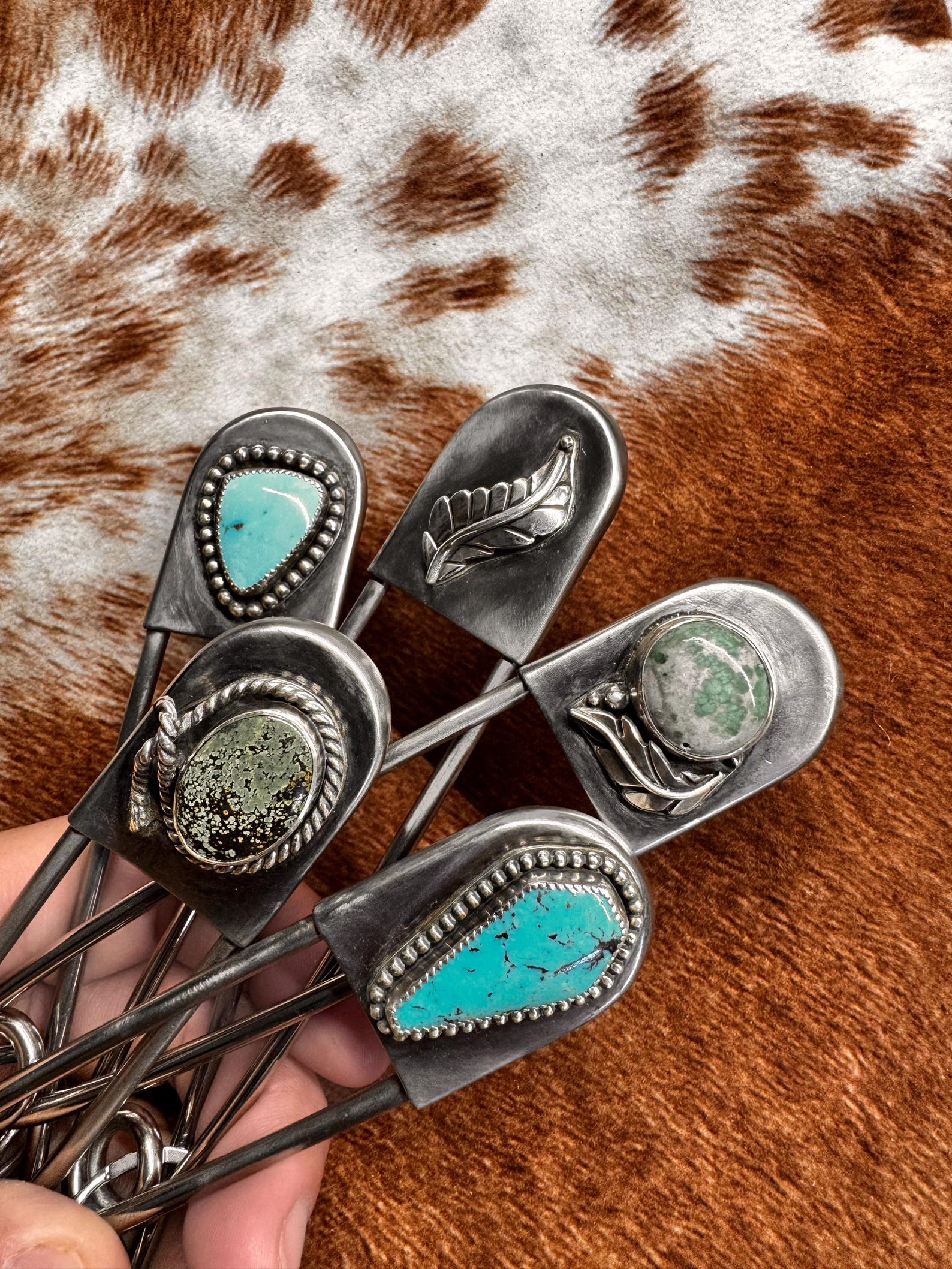 Jumbo Pin Key Chain: Stone & Sterling Silver - Etsy