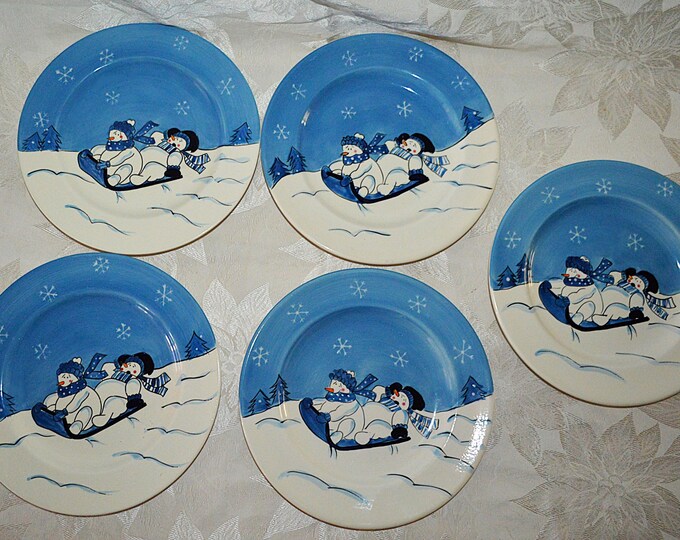 Beautiful Set of 5 (five) Snow Valley Dinner Plates by Canterbury ...