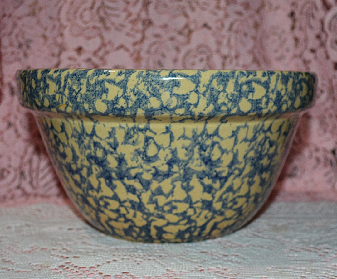 2 1/2 Quart, Old Stamp Robinson Ransbottom Pottery Mixing Bowl Blue ...