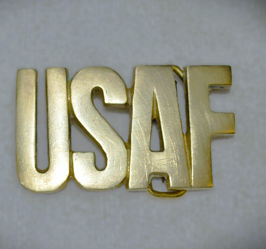 1960s - 70s USAF United States Air Force Belt Buckle Solid Brass Gold ...