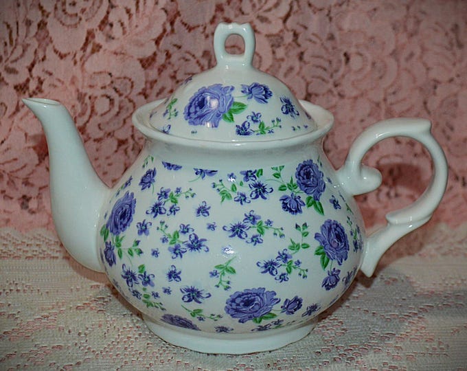 Vintage Lavender Flowers Floral Ceramic Teapot – 32 Oz - Beautiful ...