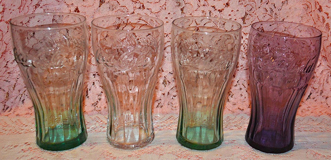 Set of (4) Variety of Colors Coca-cola Coke Glasses Tumblers Coke ...