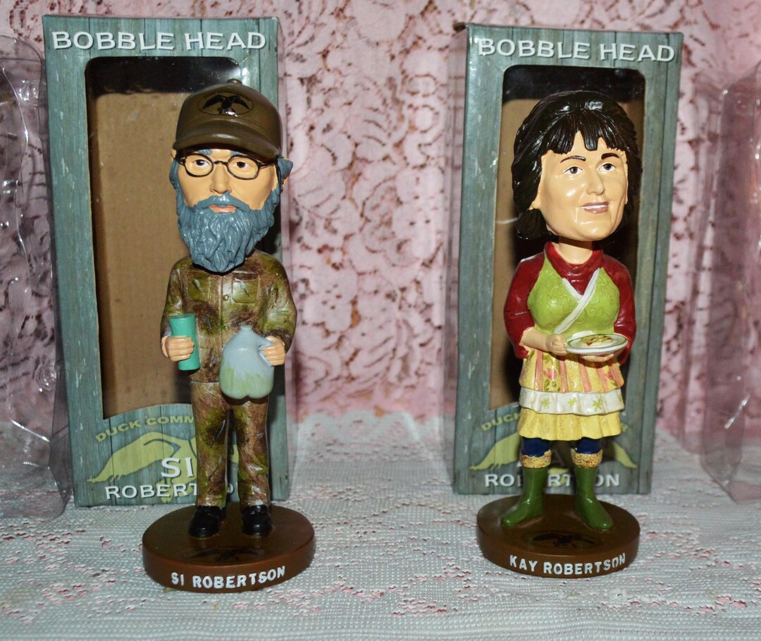 Set of Two Duck Commander Bobble Heads - Miss Kay and Uncle Si - With ...