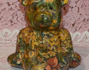 Vintage Porcelain Patchwork Pig Figurine by Joan Baker - Floral Designs ...