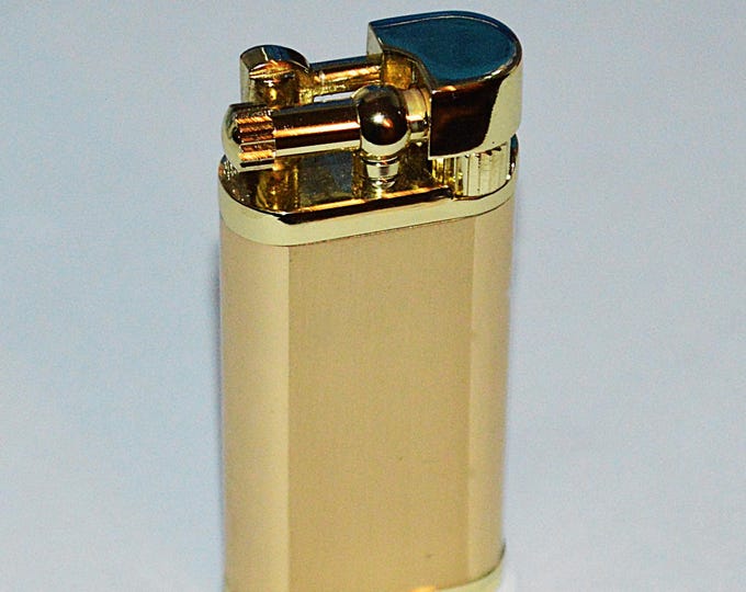 Antique Lift Arm Gold Tone/ Colored Gas Lighter - With Pipe Tamper ...
