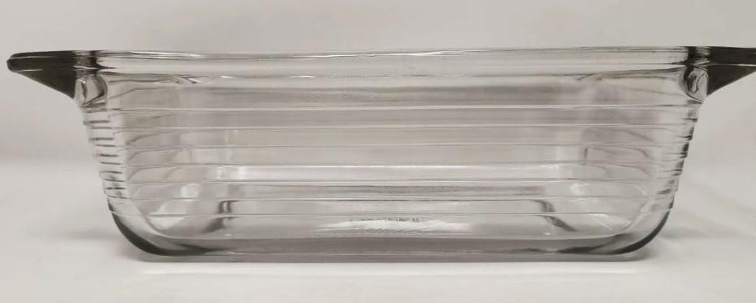 Vintage Libbey Clear Ribbed Glass Loaf Baking Cooking Pan Dish 9 X 5 1/ ...