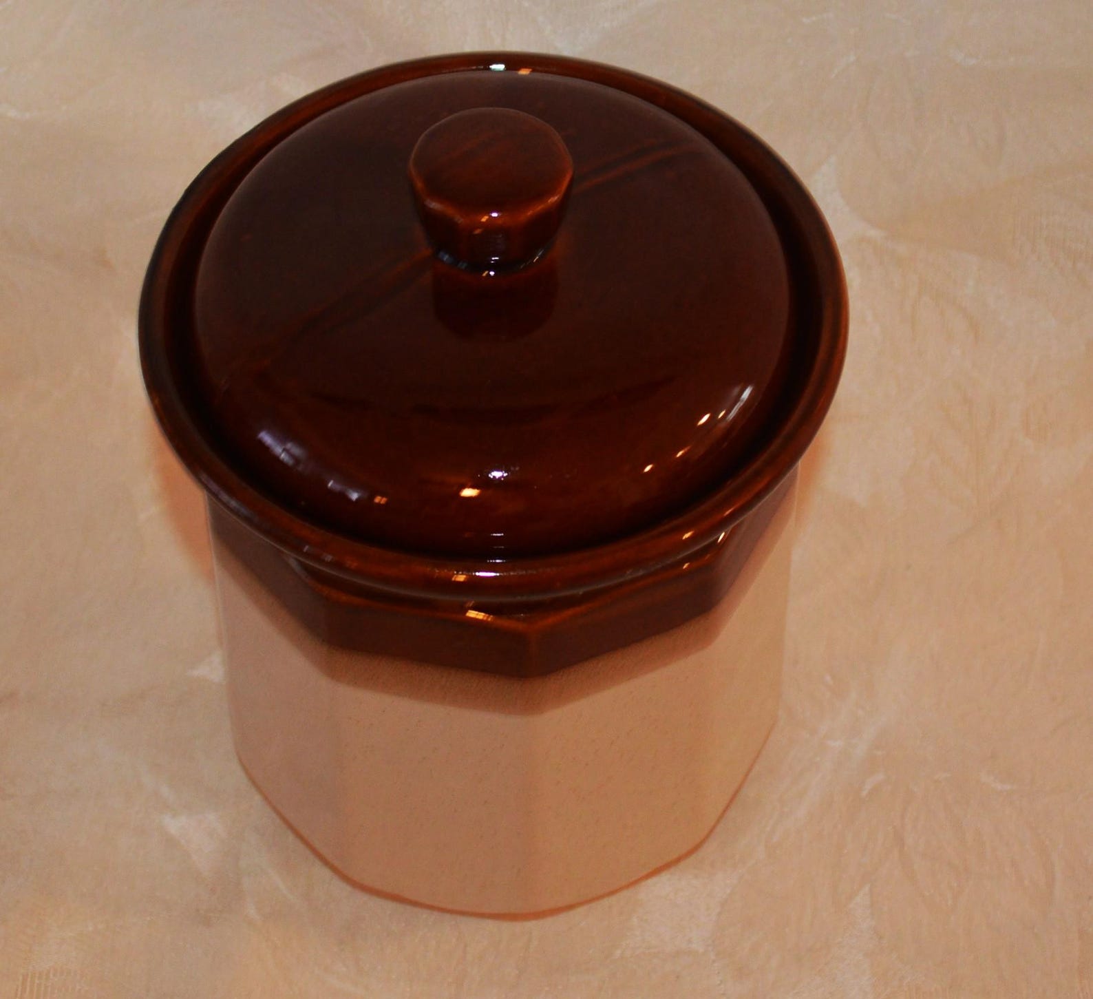 Vintage ROC Taiwan Brown Drip Glazed Stoneware Canister / Cookie Jar ...