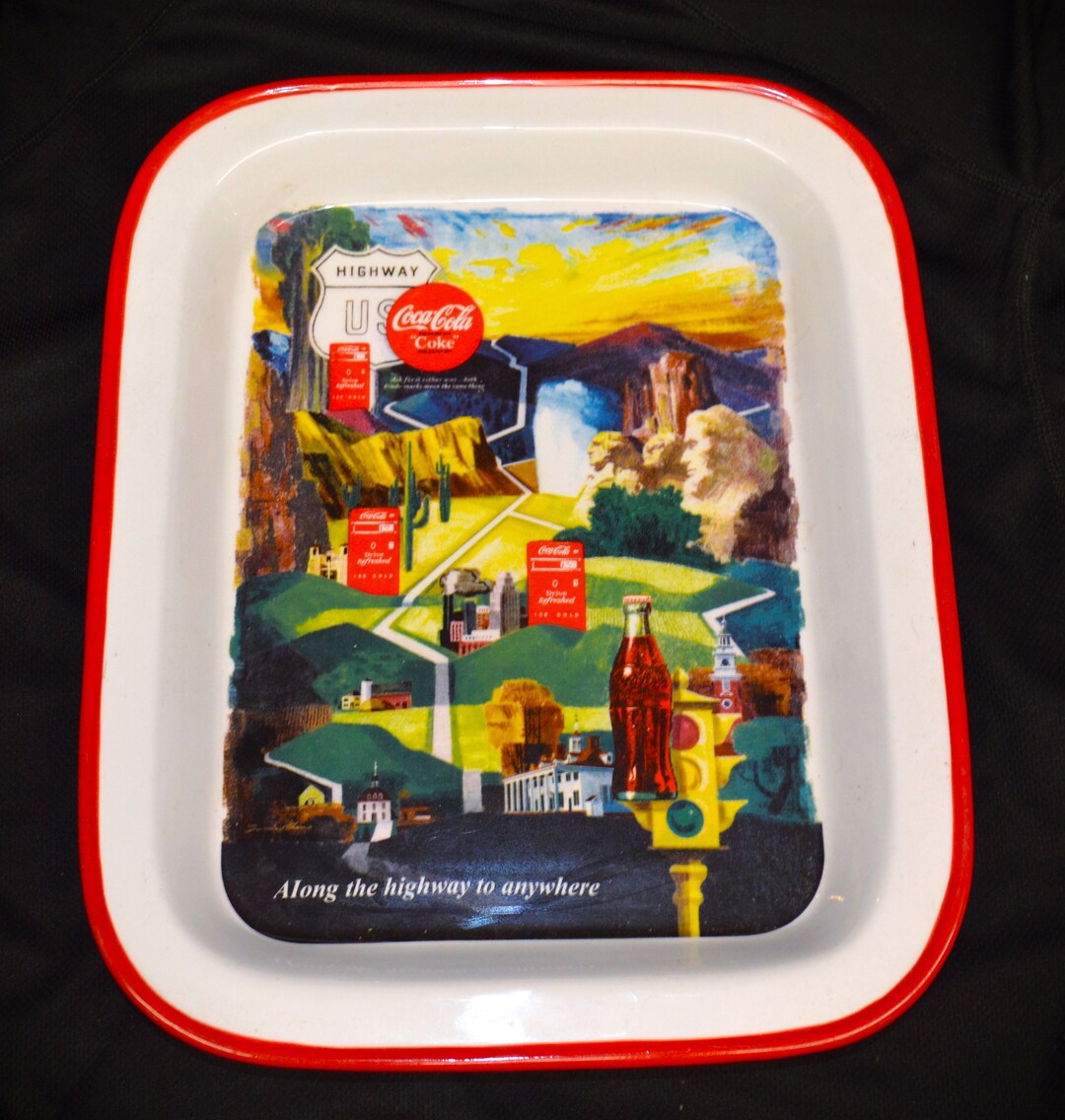 Coca-cola Porcelain Platter "along the Highway to Anywhere" Great ...