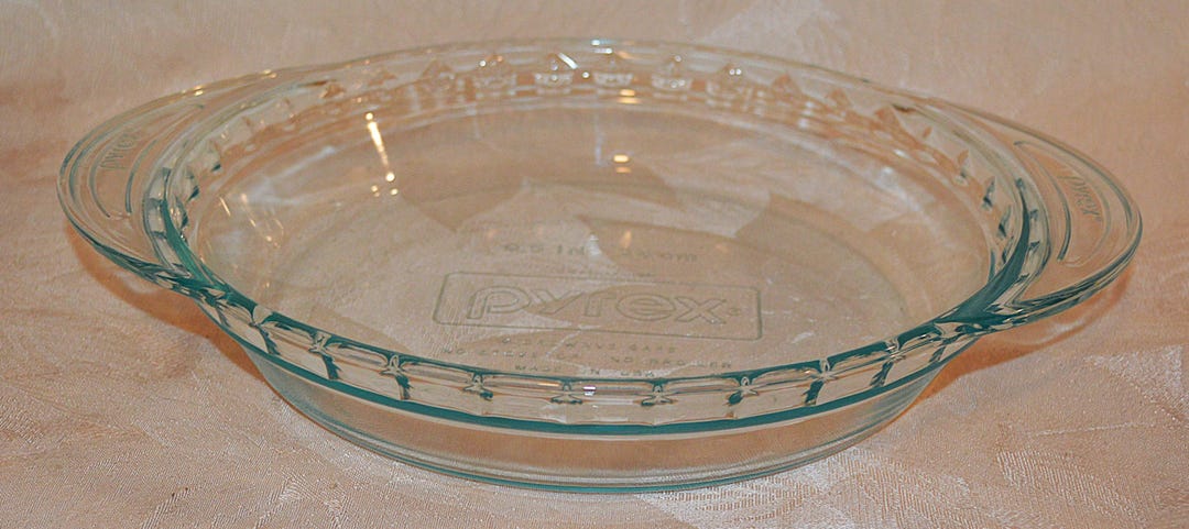 Vintage Pyrex Aqua Blue Number 2229 - 24 Pie Baking Plate Dish Handles ...