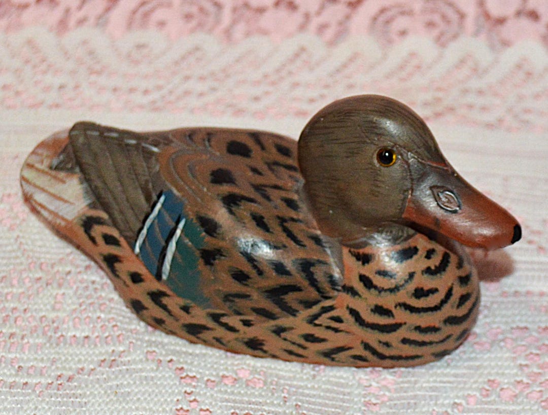 1960s Stone Hand Crafted and Painted Vintage Duck Decoy - Made in the ...