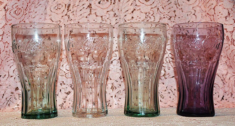 Set of (4) Variety of Colors Coca-cola Coke Glasses Tumblers Coke ...