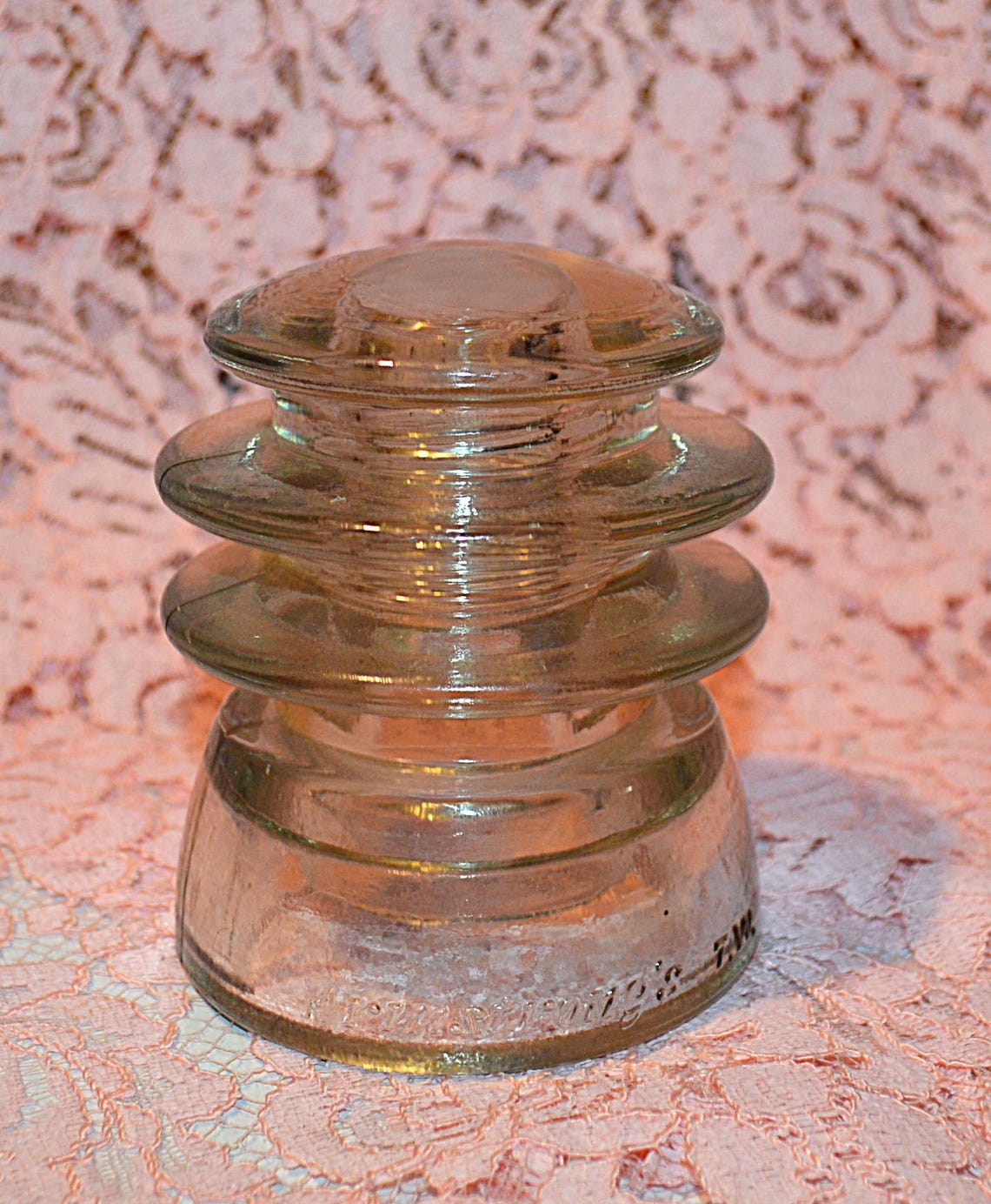 Vintage Armstrong T.W. Clear Glass Railway Power Insulator 1960s ...