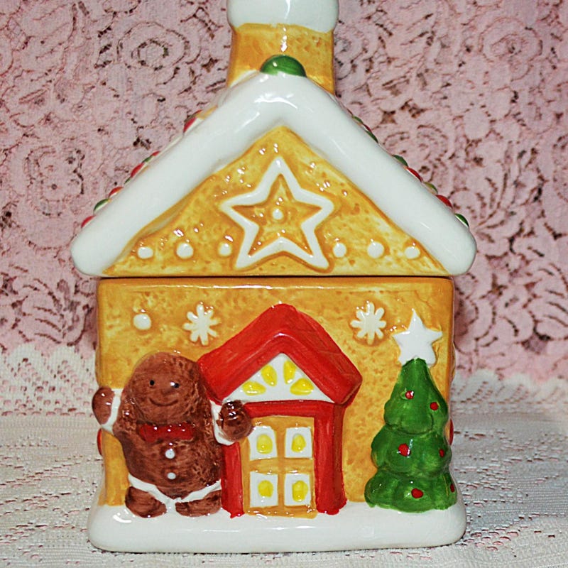 Gingerbread House Cookie Jar - Etsy