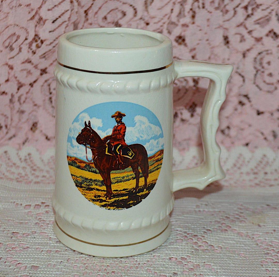 Vintage Japanese Beer Mug Stein Featuring Royal Canadian Mounted Police ...