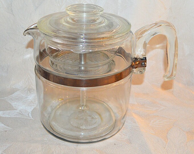 Vintage Pyrex Flameware 9 Cup Model 7759 B Percolator Complete Original ...