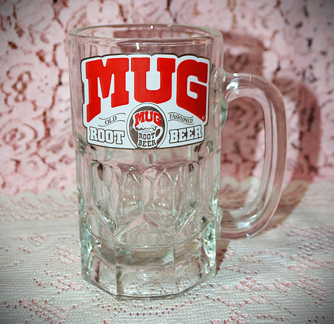 Vintage Mug Root Beer Heavy Soda Glass - Mug Logo in Red - Reads: Old ...