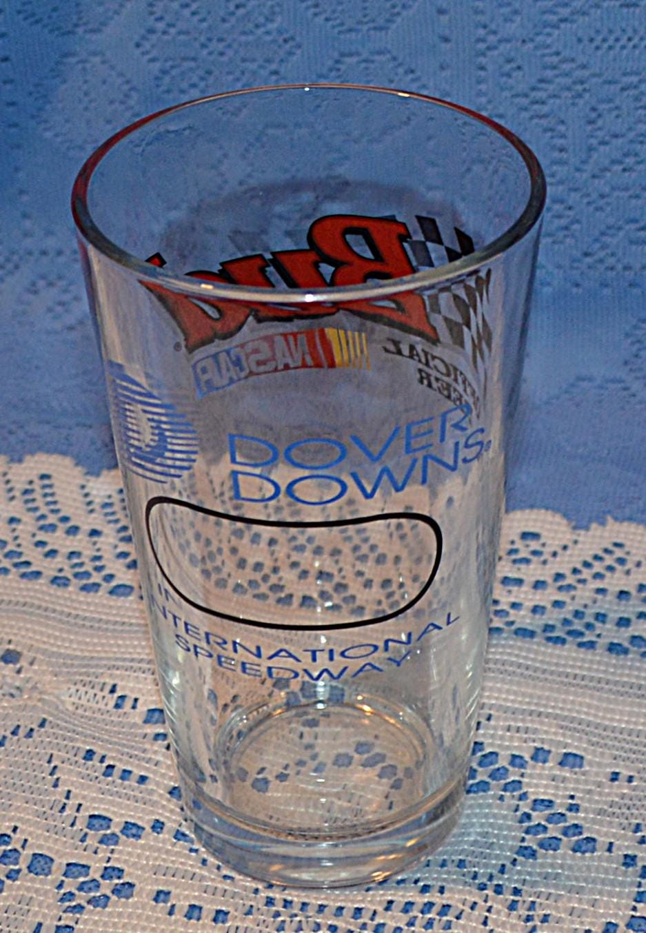 Vintage Budweiser Bud Beer Nascar Speedway Tracks 16oz Pint Glass Dover ...