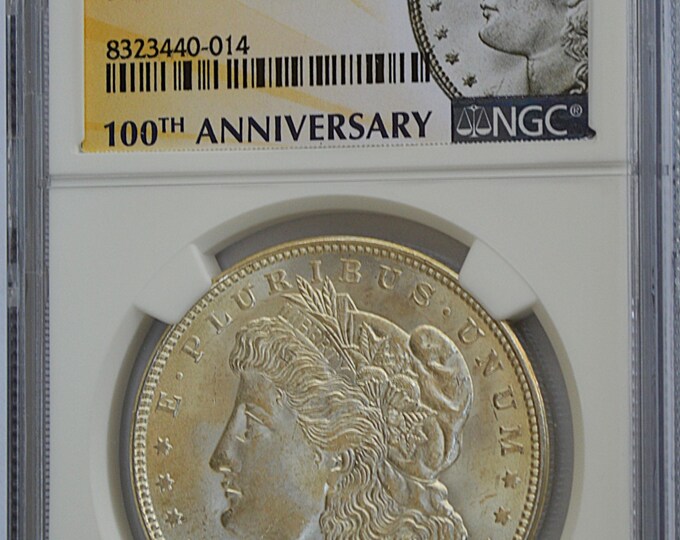 1921 Morgan Silver Dollar NGC Graded MS 63 - 100th Anniversary Label ...