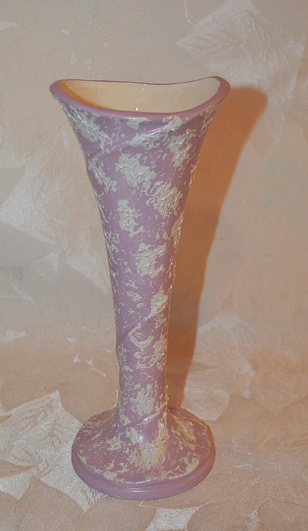 Beautiful 1960s Handmade Splatterware Pink Flower Vase - Hallmarked RH ...