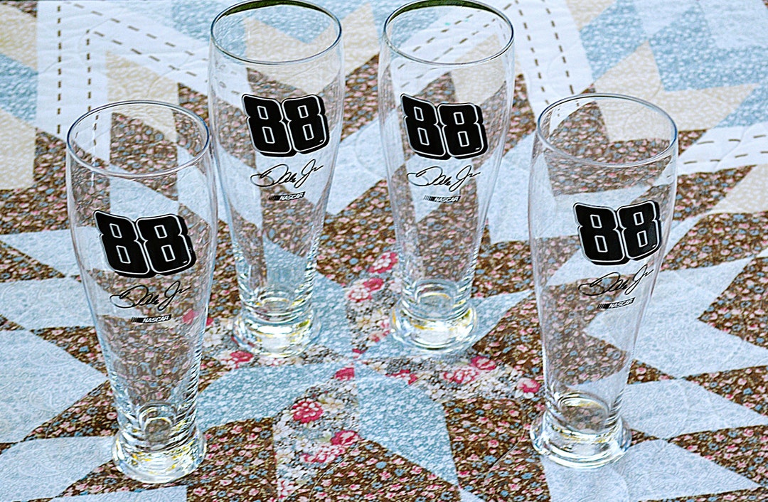 Set of (4) Four 14 Oz. Dale Earnhardt Jr. # 88 Pilsner Beer Glasses ...