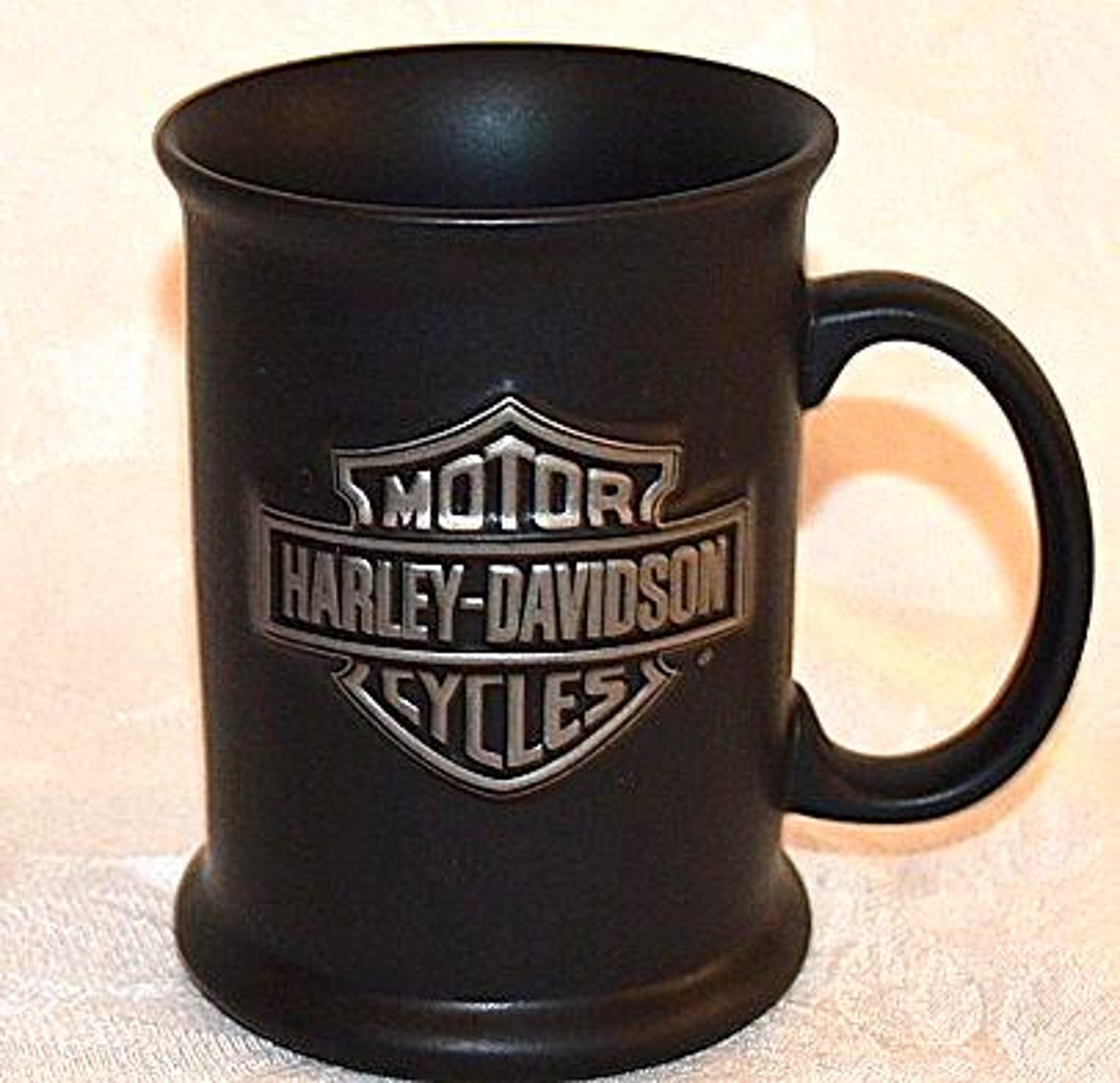 Vintage Harley Davidson Black Tankered Style Coffee Mug - Raised ...