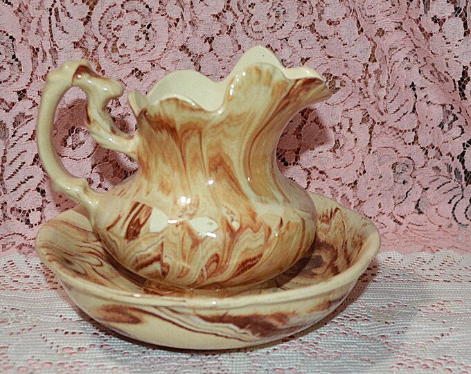 Vintage Beautiful Alaskan Clay Cream Pitcher and Basin - Hand Made ...