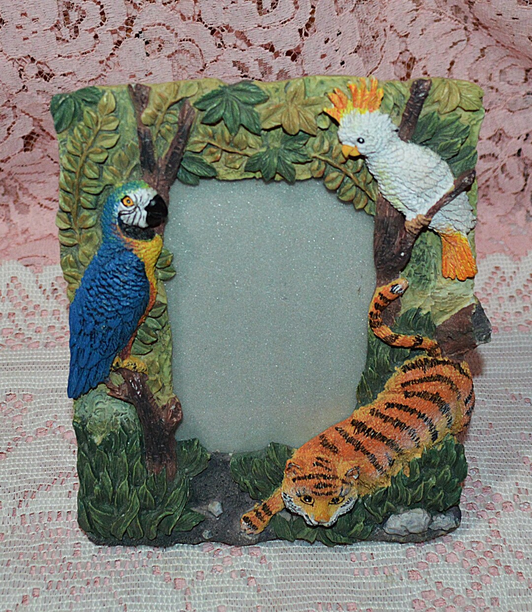 Vintage African Safari Free Standing Picture Frame - 5" by 3.5" Picture ...